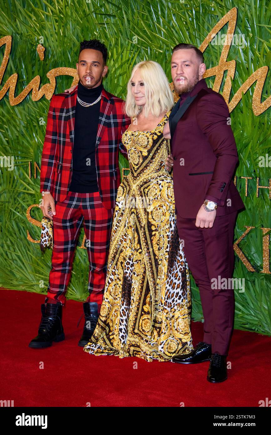 Conor McGregor, Lewis Hamilton and Donatella Versace attends the The ...