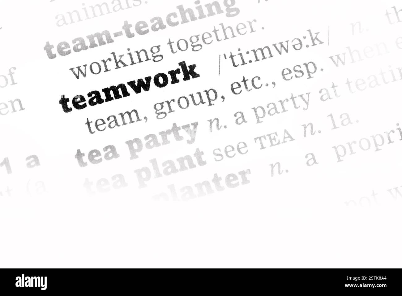 Teamwork Dictionary Definition Stock Photo - Alamy