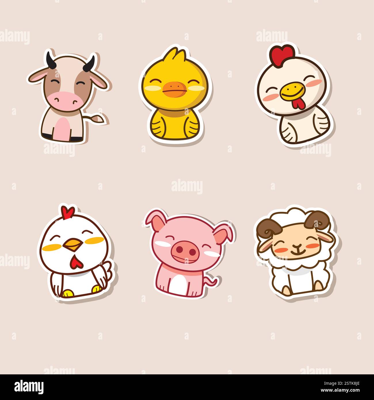 Whimsical bundle of cartoon animals in vector illustration, playful and ...