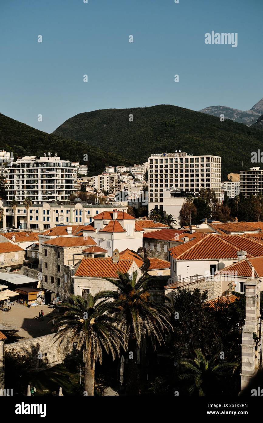 Picturesque town with terracotta rooftops, blending historic stone ...