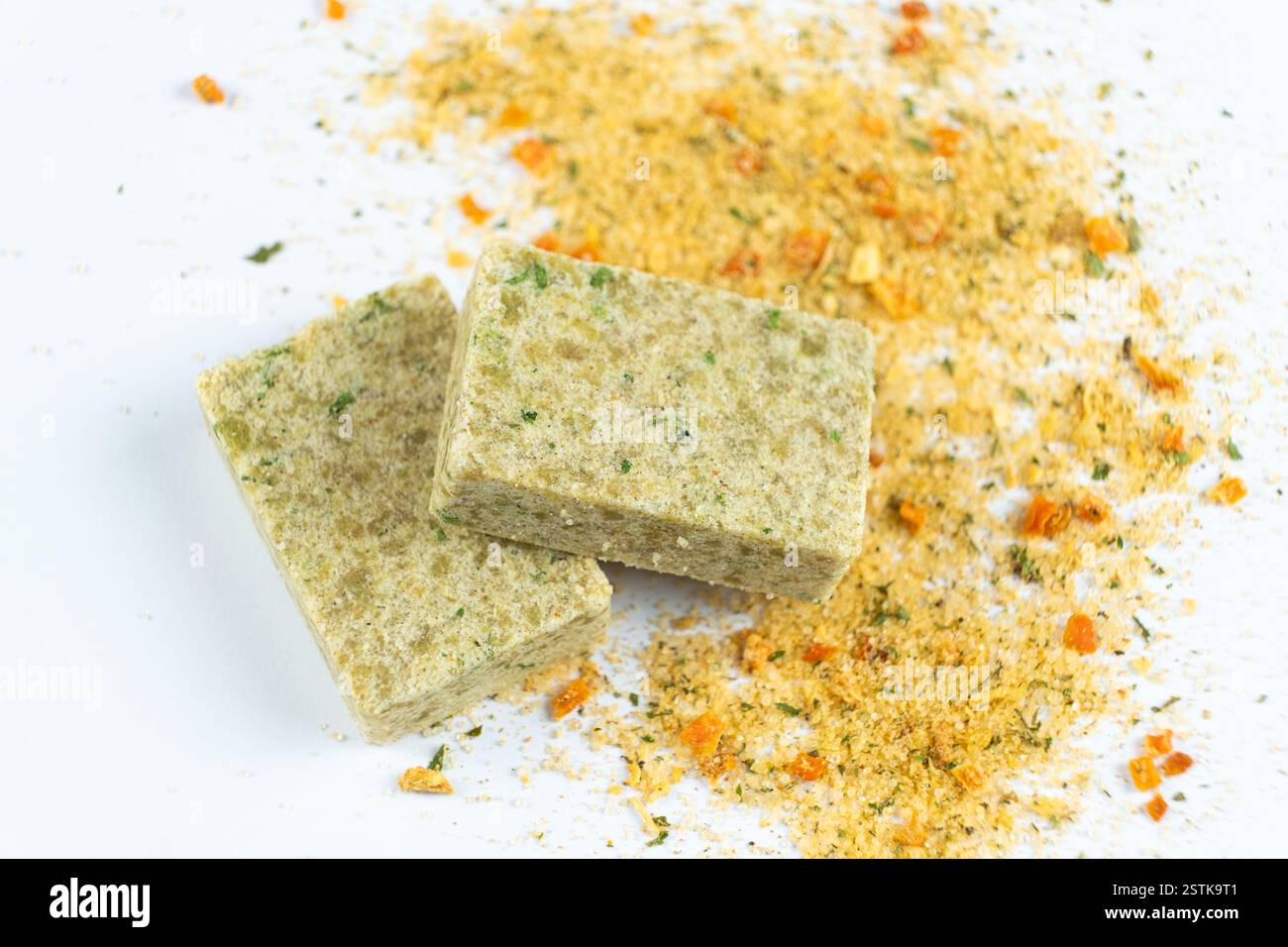 Instant bouillon and spice mix in cubes and powder Stock Photo - Alamy