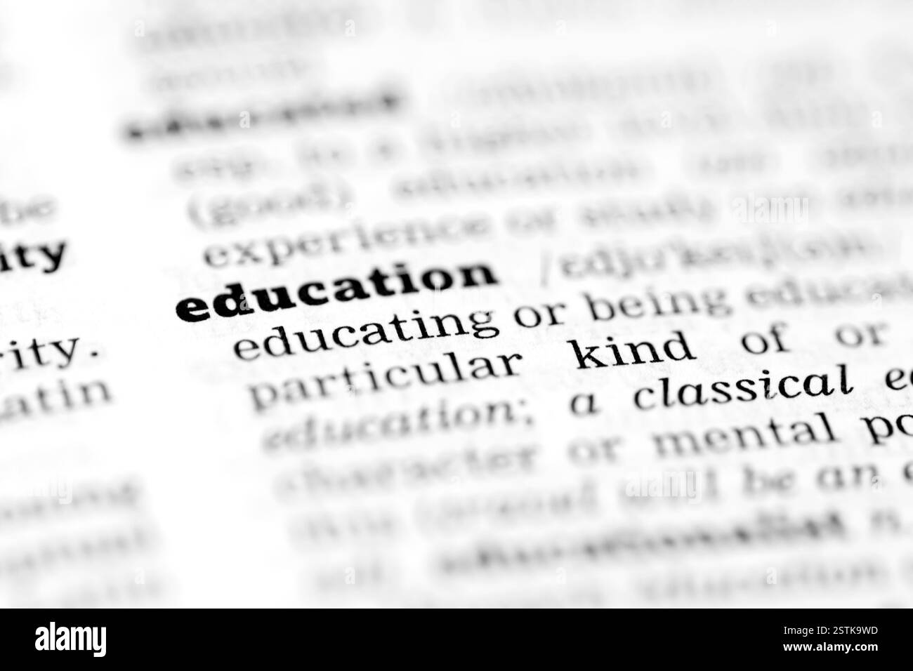 Education - dictionary definition Stock Photo - Alamy