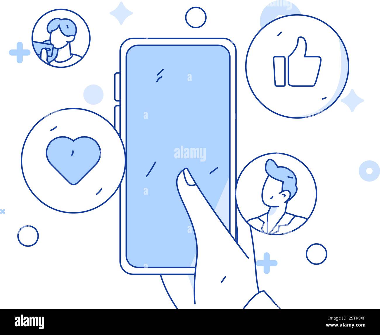 Virtual characters social communication concept business flat vector ...