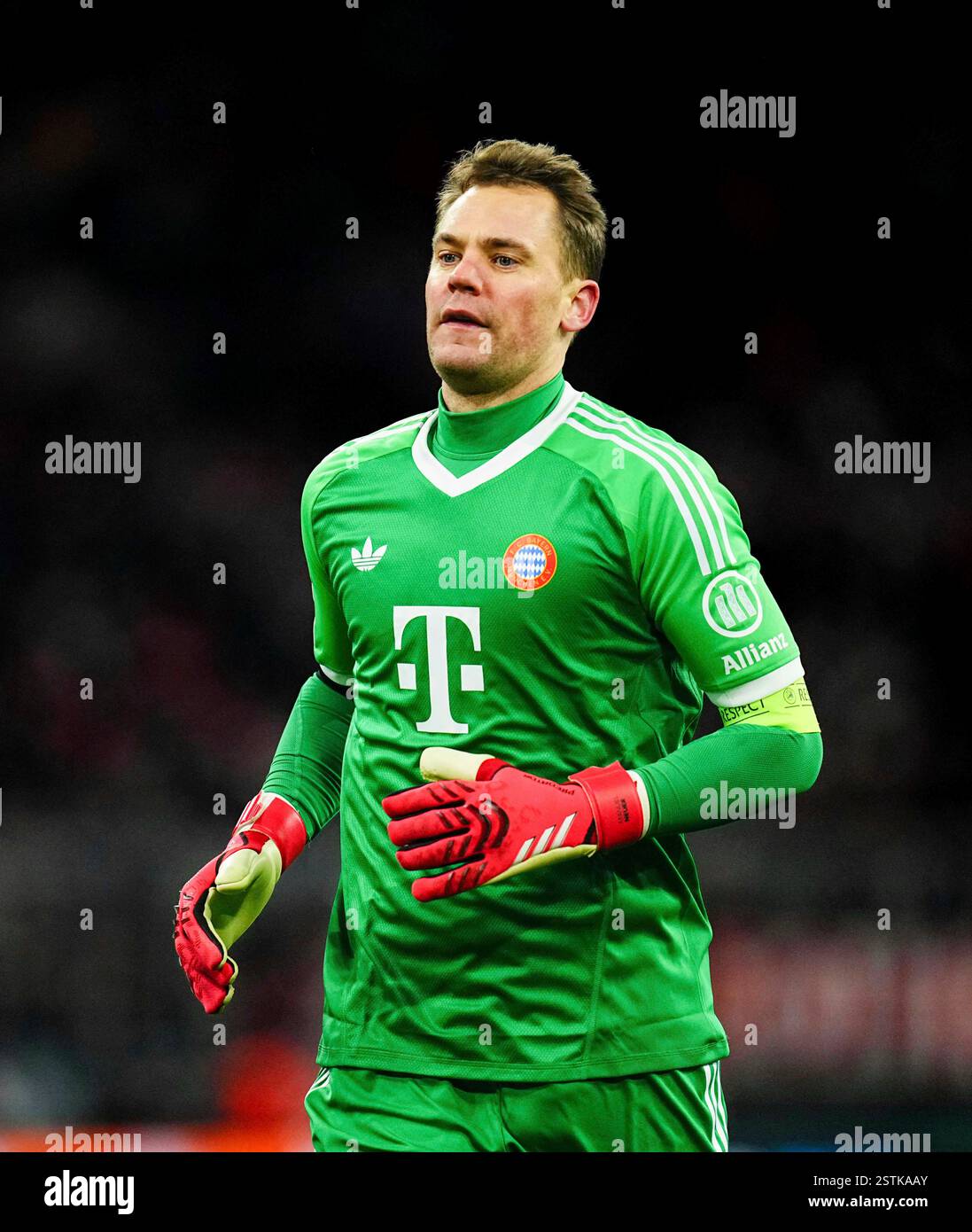 February 18 2025: Manuel Neuer of Bayern Munich looks on during a ...