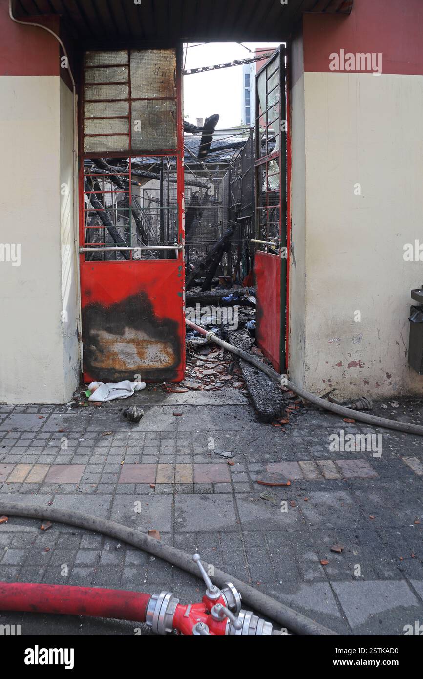 Burned Building Damage Stock Photo - Alamy