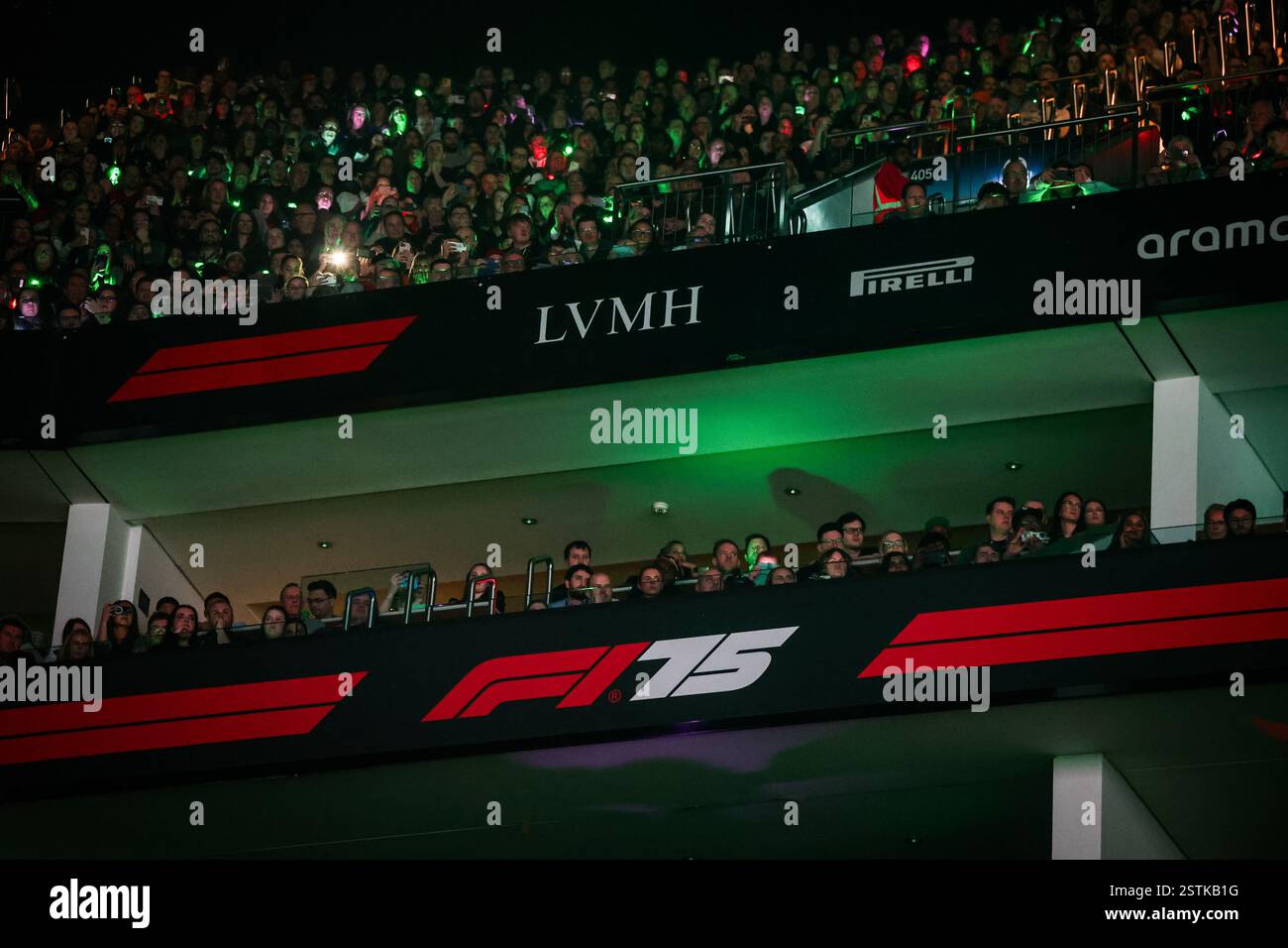 London, Emirats Arabes Unis. 18th Feb, 2025. LVMH and F175 logo during ...