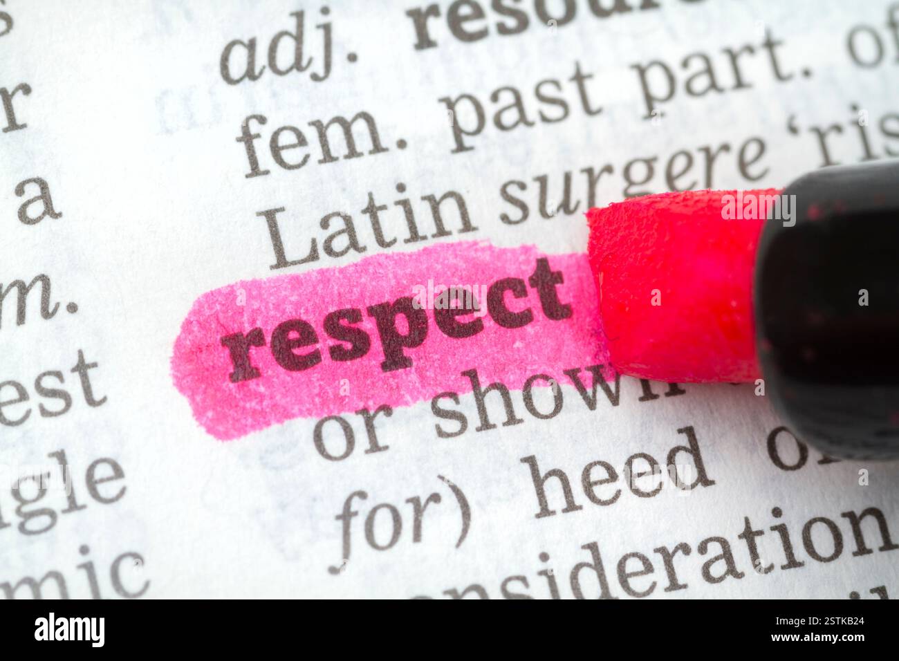 Dictionary definition respect Stock Photo - Alamy