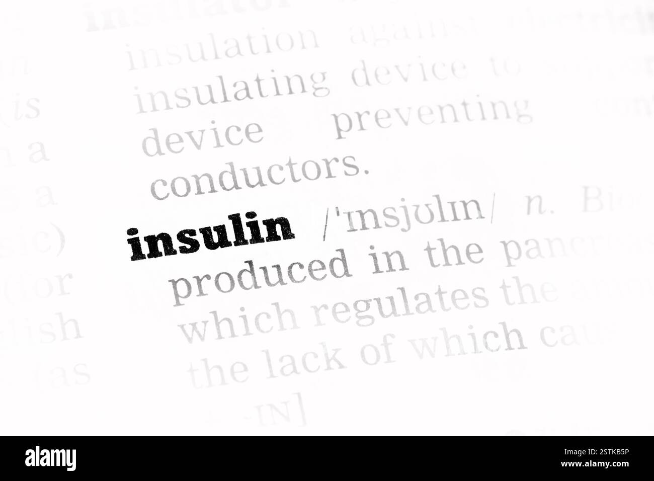Insulin Dictionary Definition Stock Photo - Alamy