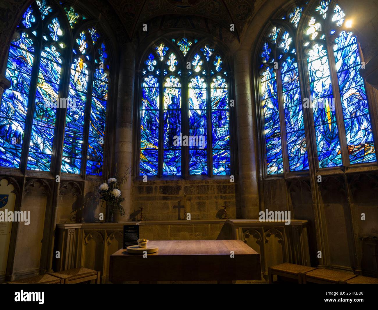 The Chapel of St Thomas, Blue Stained Glass Window by Thomas Denny ...