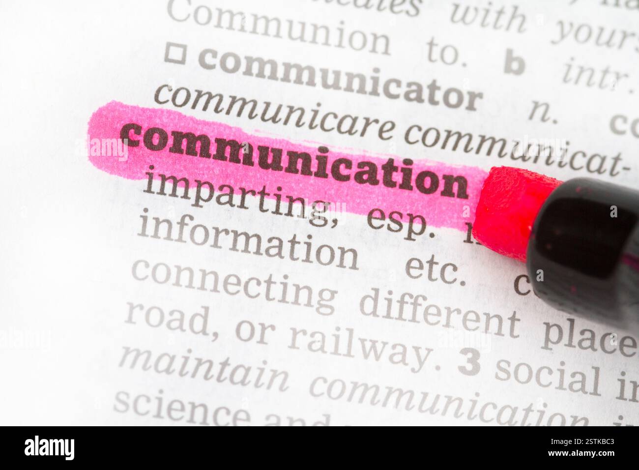 Communication Dictionary Definition single word with soft focus Stock ...