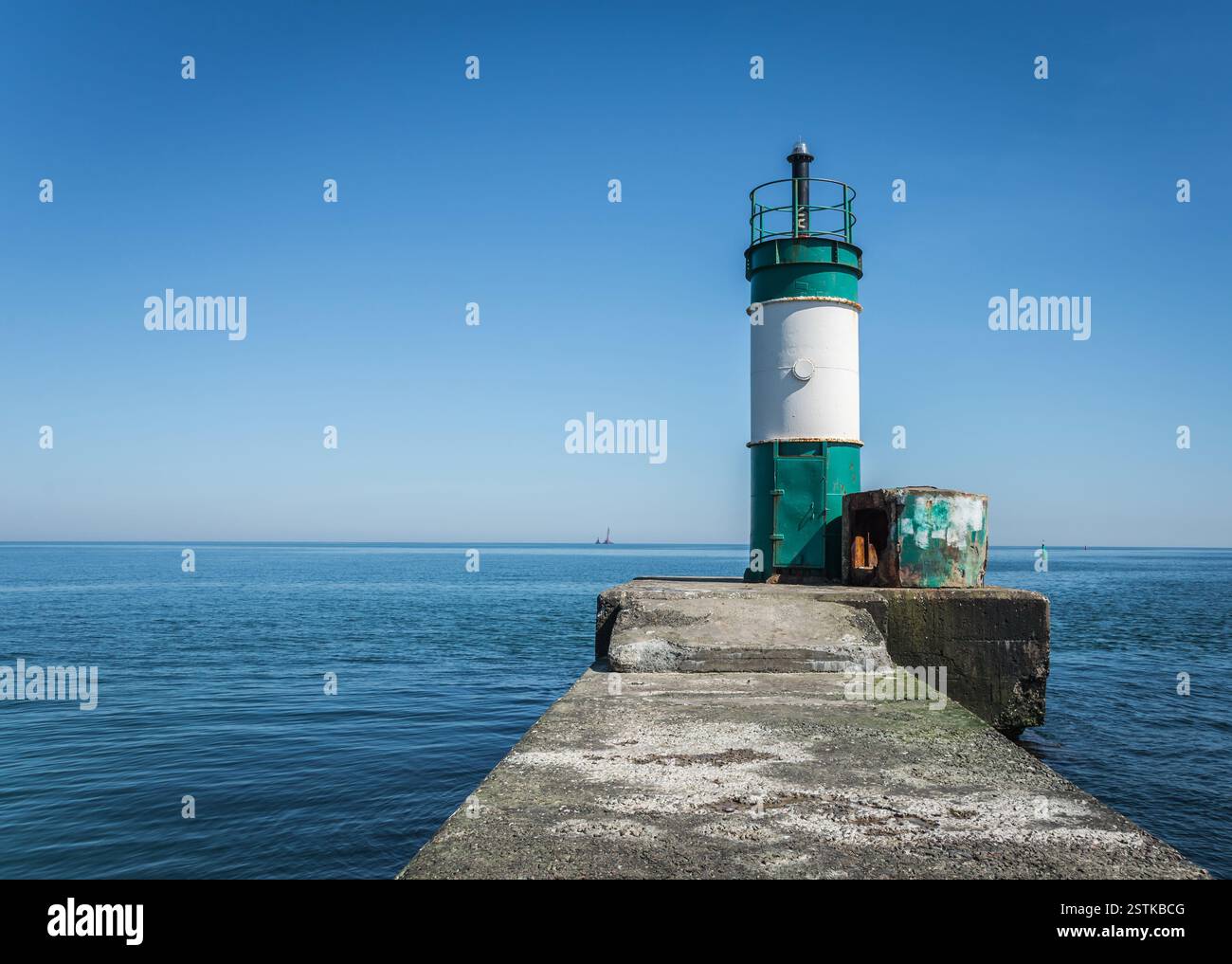 Old lighthouse in the Cargo Port of Odessa Stock Photo - Alamy