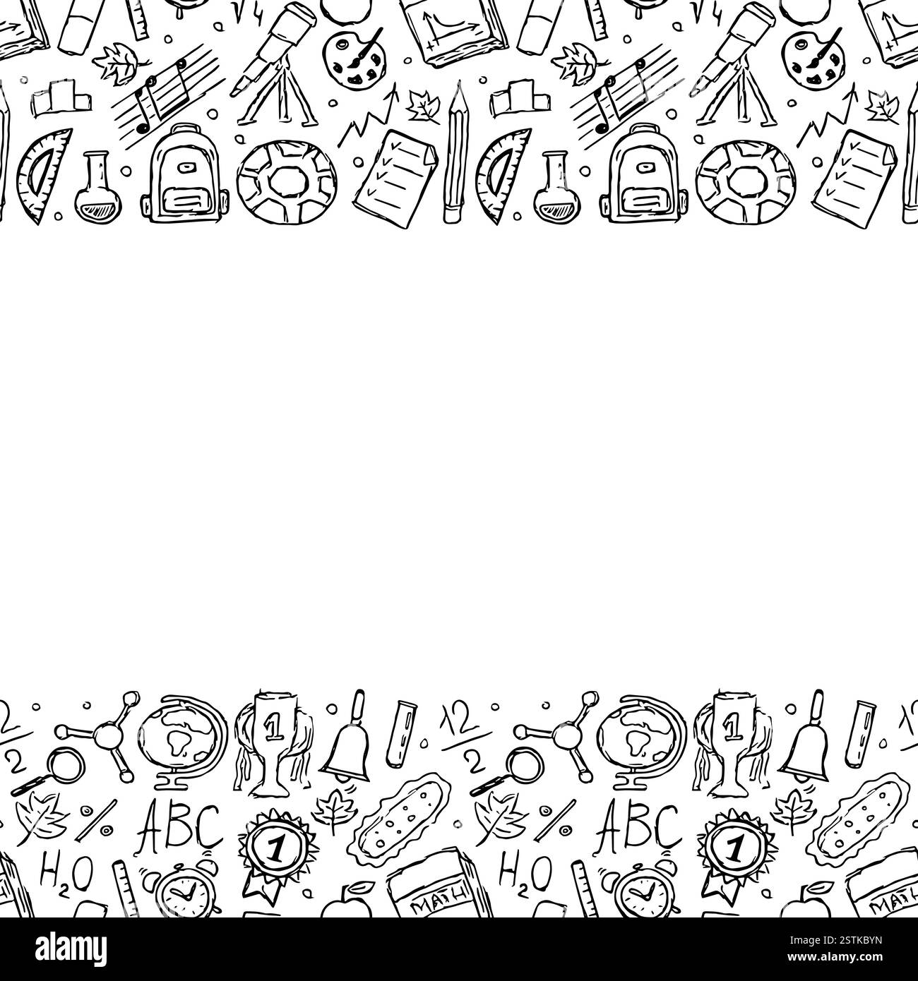 School frame. Back to school. School sketch. Doodle school background ...