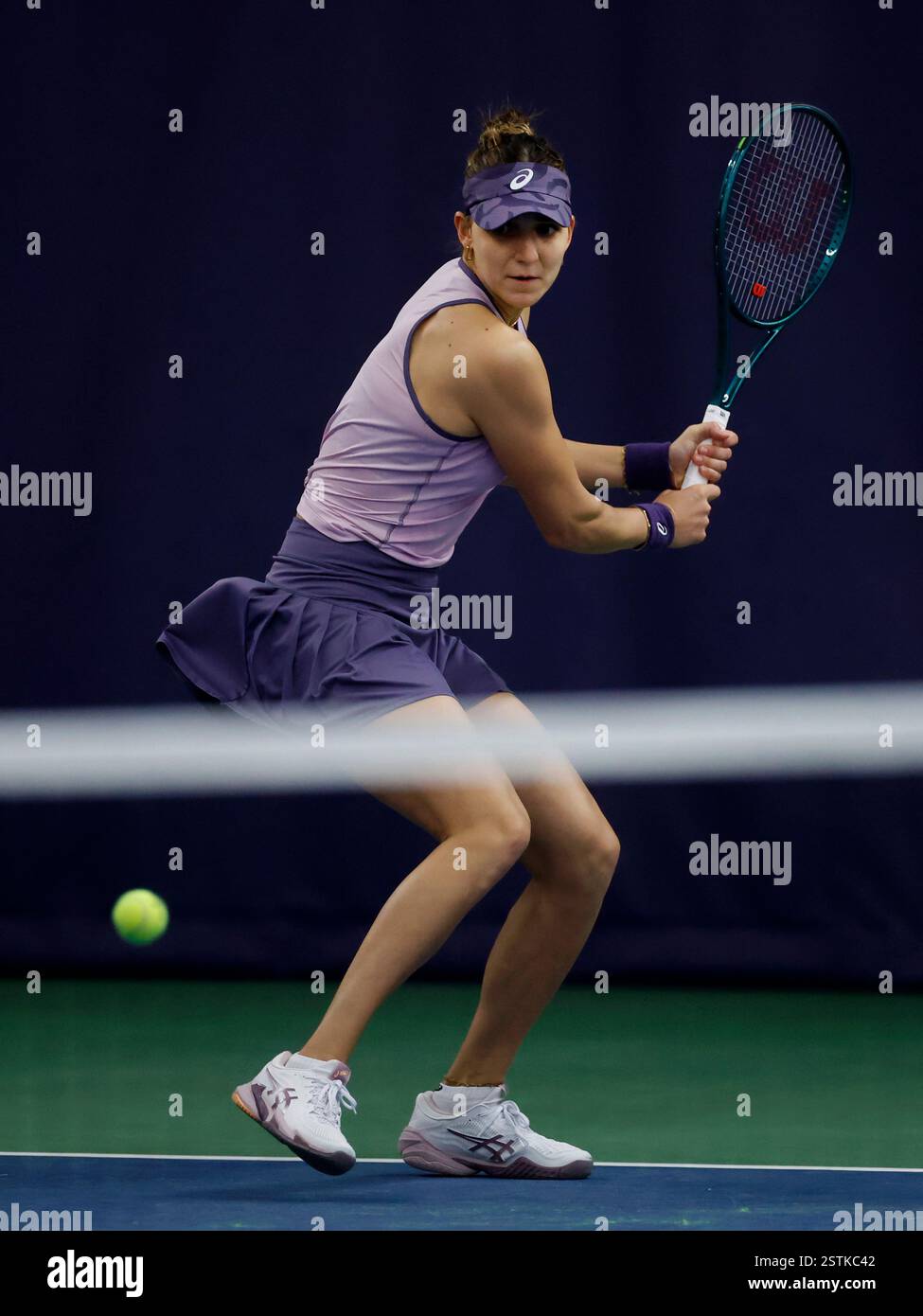 Tennis player Rebeka Masarova of Switzerland in action during the ITF ...