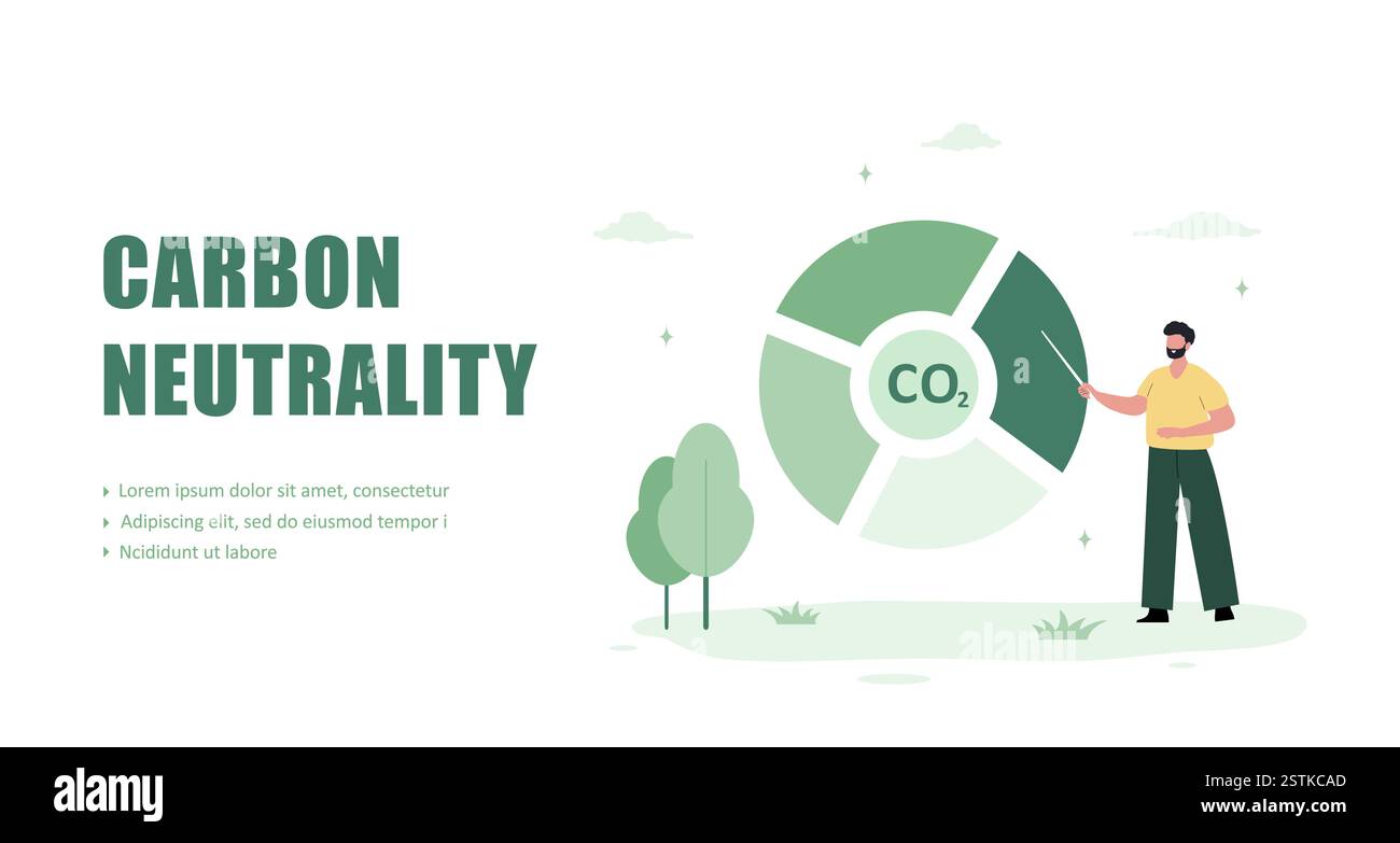 Carbon neutrality. Net zero emissions and CO2 dioxide balance. Eco ...
