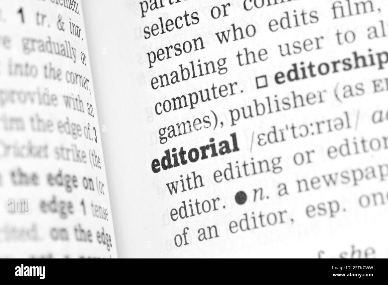 Editorial Dictionary Definition Stock Photo - Alamy
