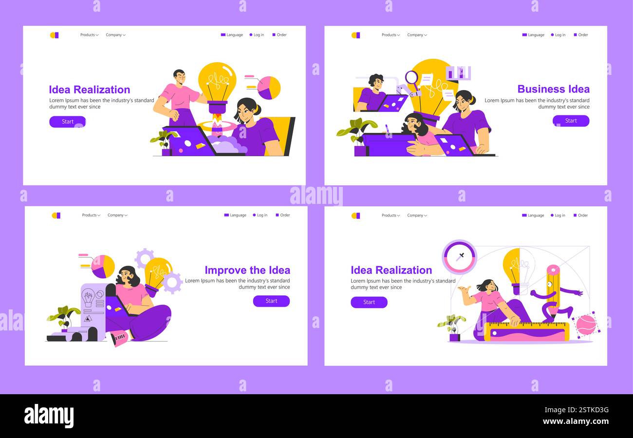 Idea realization concept for innovative thinking and business development. Features individuals ...