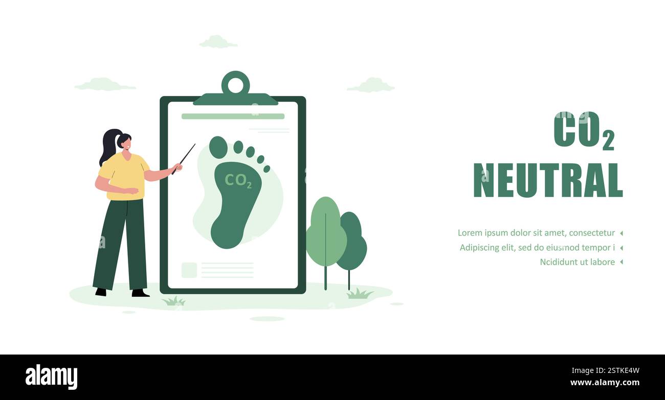 CO2 neutral. People calculate emissions from factories. Low carbon and ...