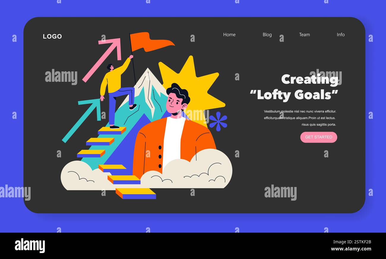 Logotherapy illustration. Visual representation of goal-setting and ...