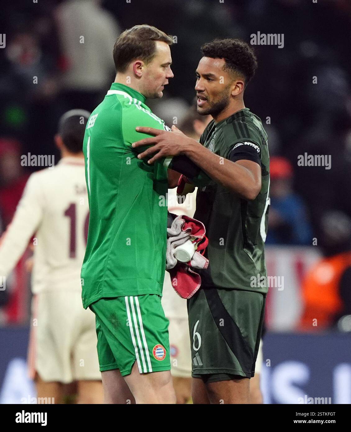 Bayern Munich's Manuel Neuer with Celtic's Auston Trusty during the ...