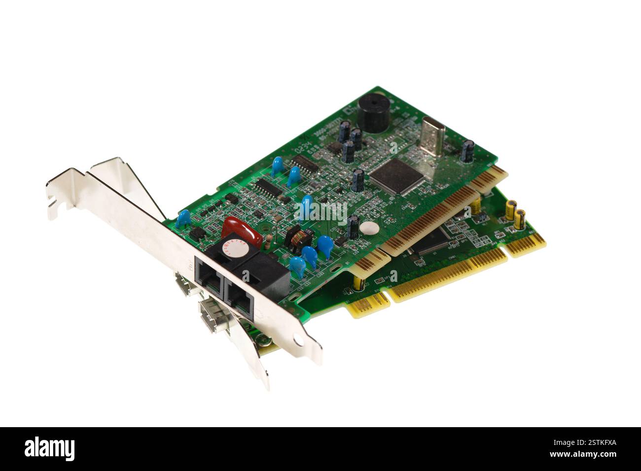 Old computer controller cards isolated on white background Stock Photo ...