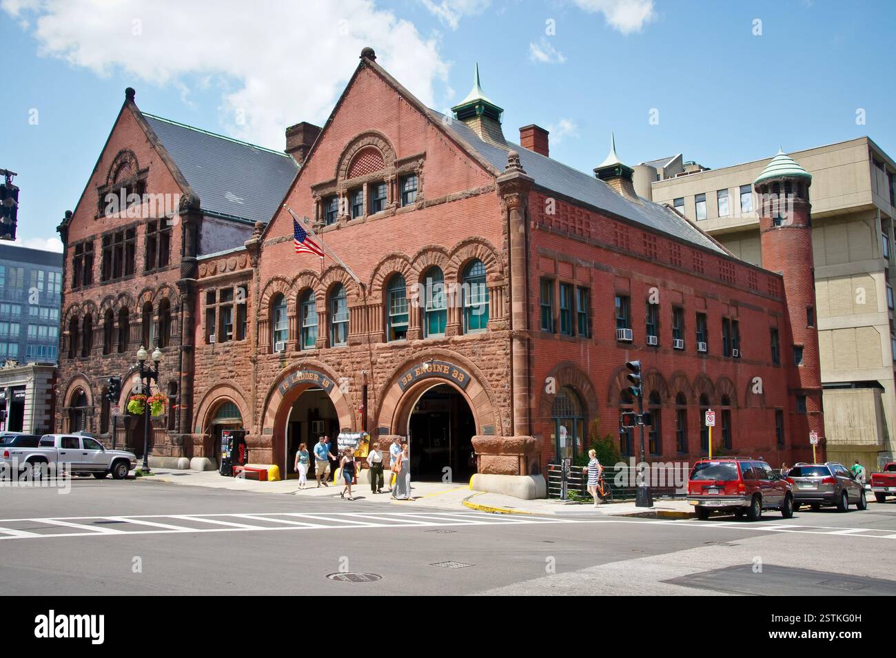 Boston Fire Department Engine 33. Brick building with arched windows ...
