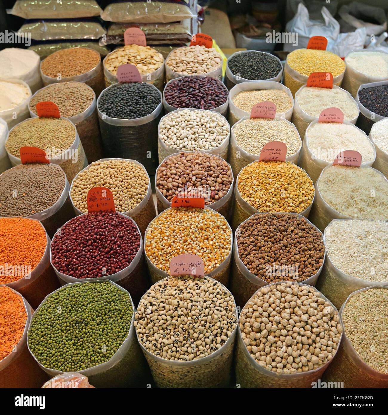 Rice beans corn bags bulk hi-res stock photography and images - Alamy