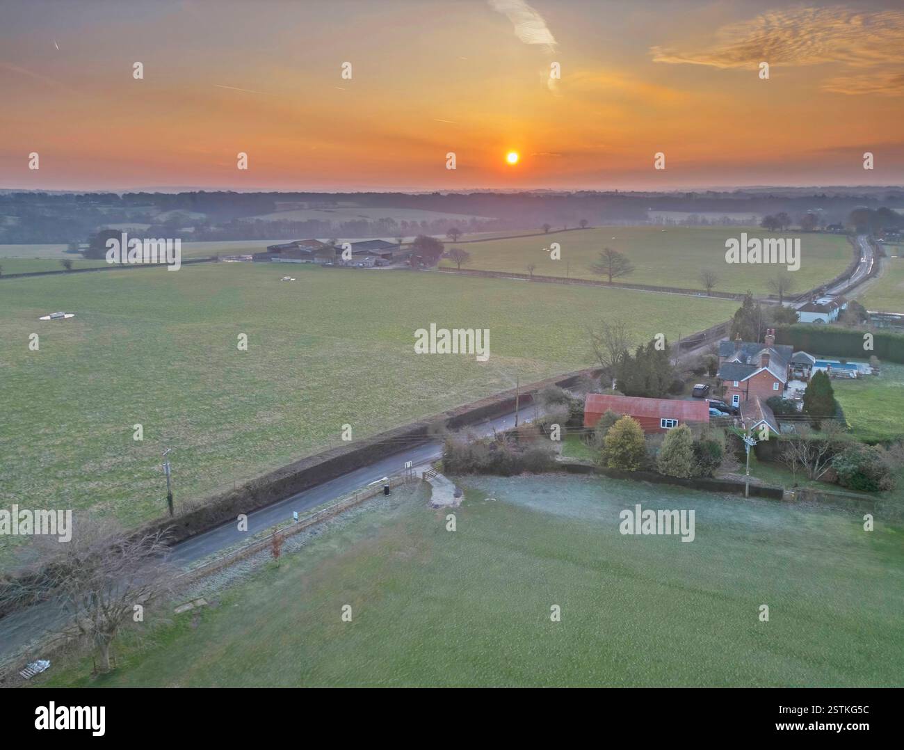 aerial view of the village of fletching from the recreation ground at ...