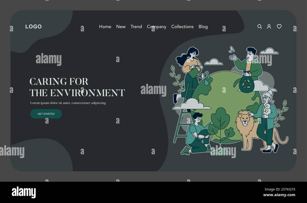 Wildlife Protection Day vector illustration. A group of people engages ...