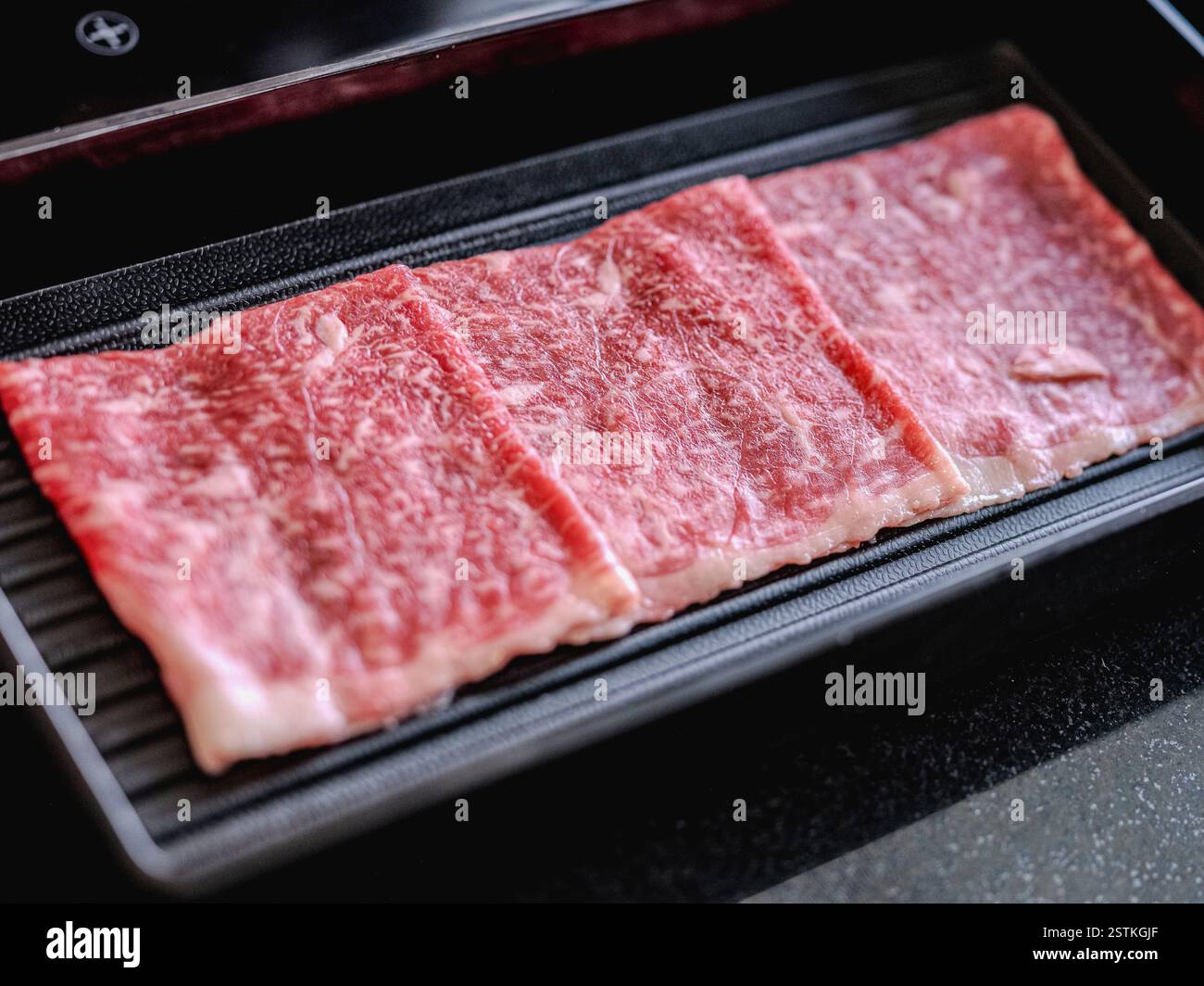 Premium Wagyu Beef Slices with Perfect Marbling Stock Photo - Alamy