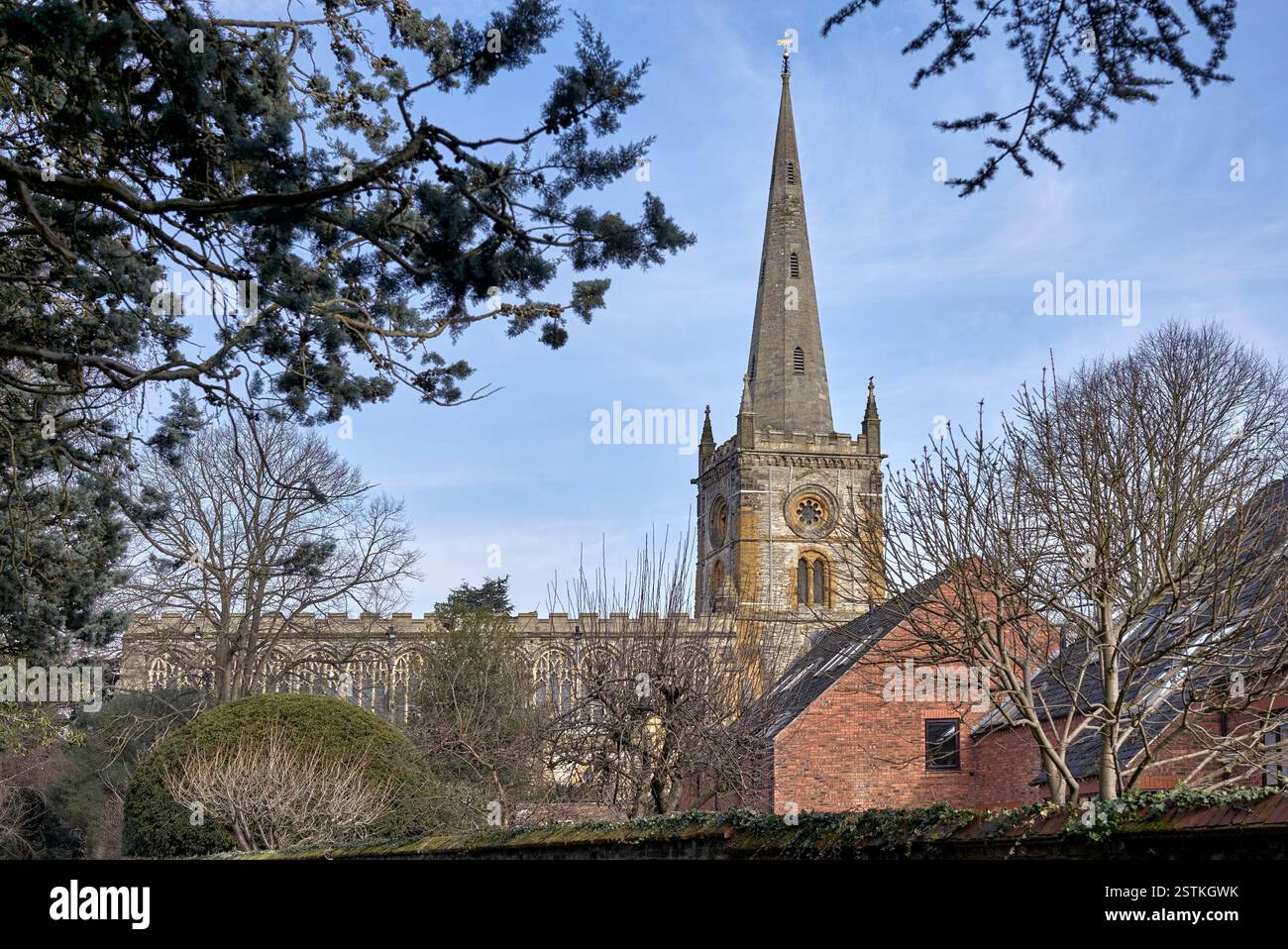 Holy Trinity church, Stratford upon Avon, from the adjoining Mill Lane ...
