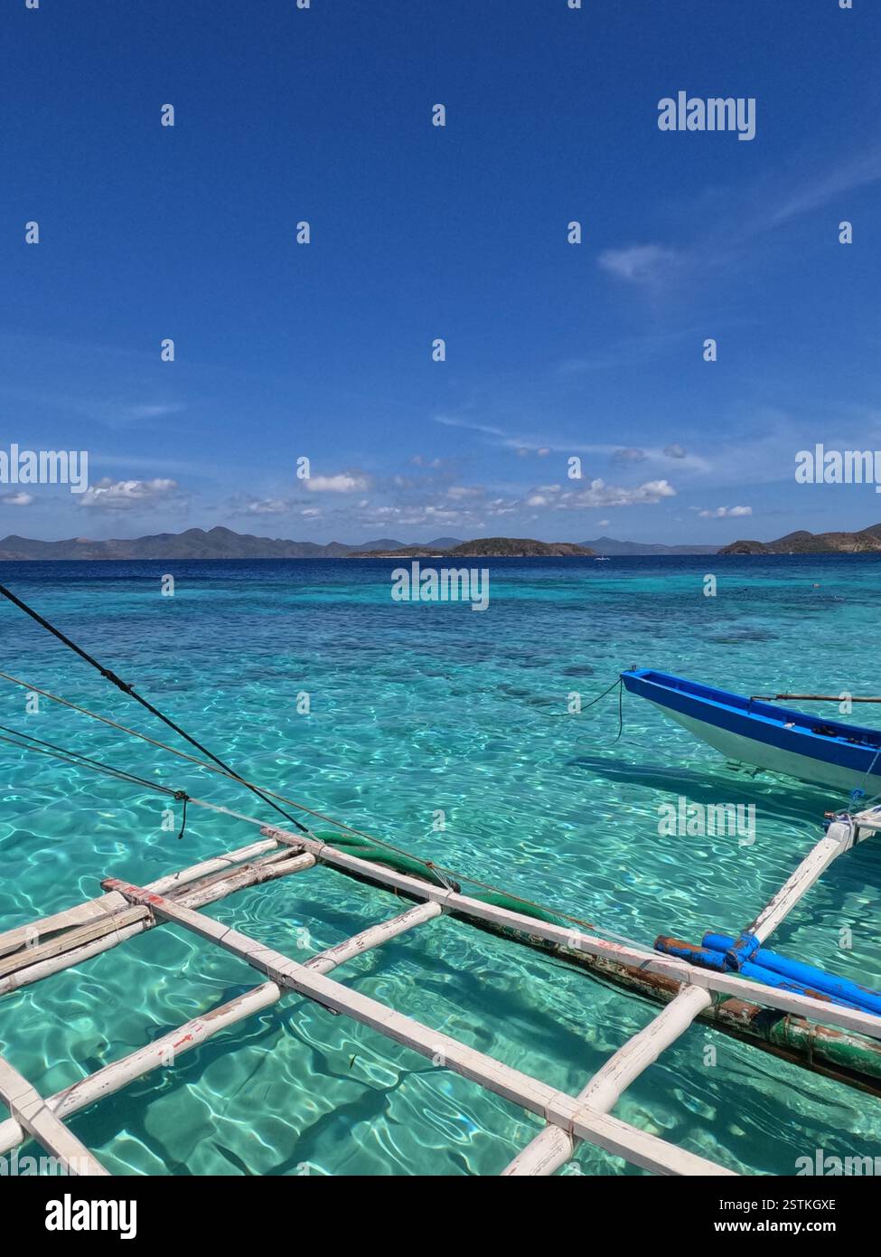 Traditional Boat on Turquoise Waters in Coron, Philippines Stock Photo ...
