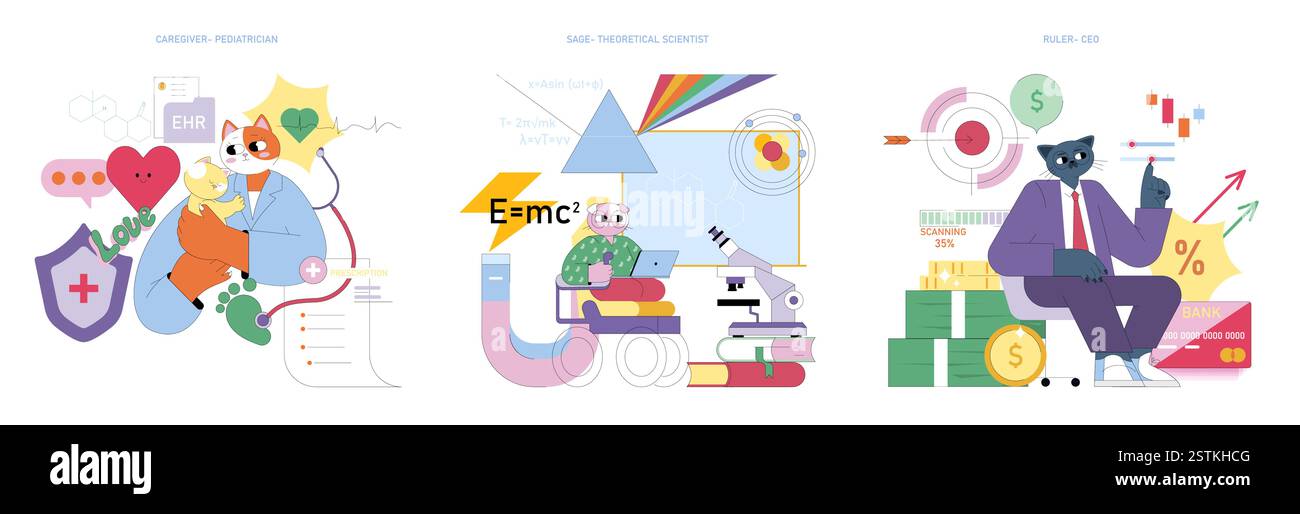 12 Archetypes set. Exploration of various archetypes in modern ...