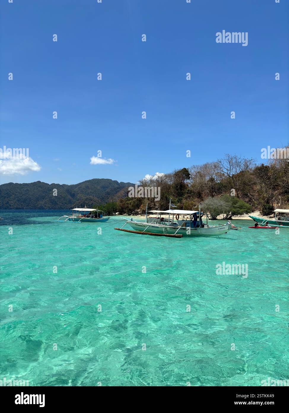 Traditional Boat on Turquoise Waters in Coron, Philippines Stock Photo ...