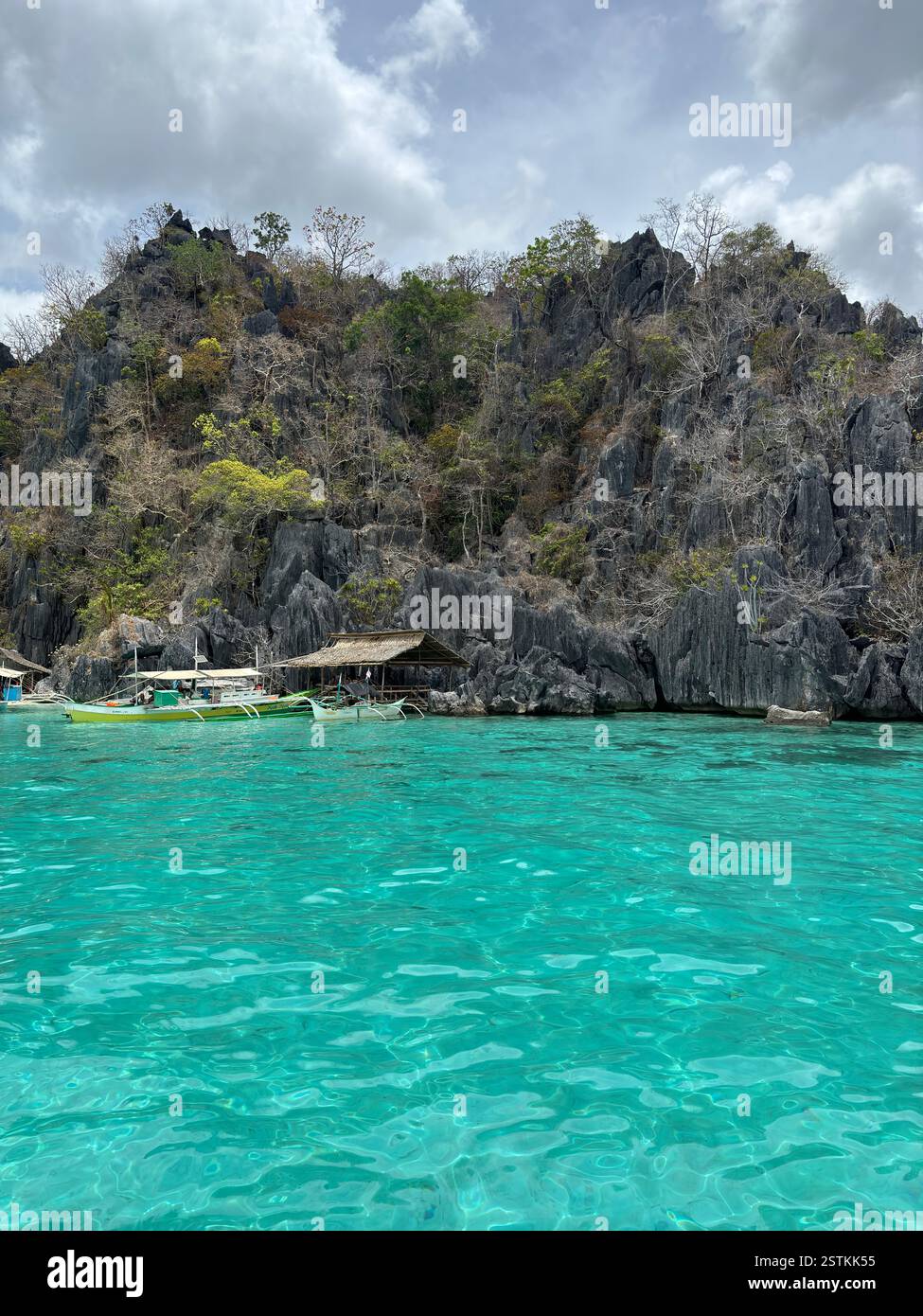 Traditional Boat on Turquoise Waters in Coron, Philippines Stock Photo ...