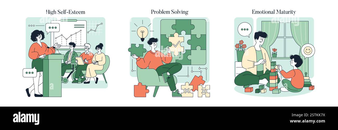 Illustration of authoritative parenting style emphasizing child ...