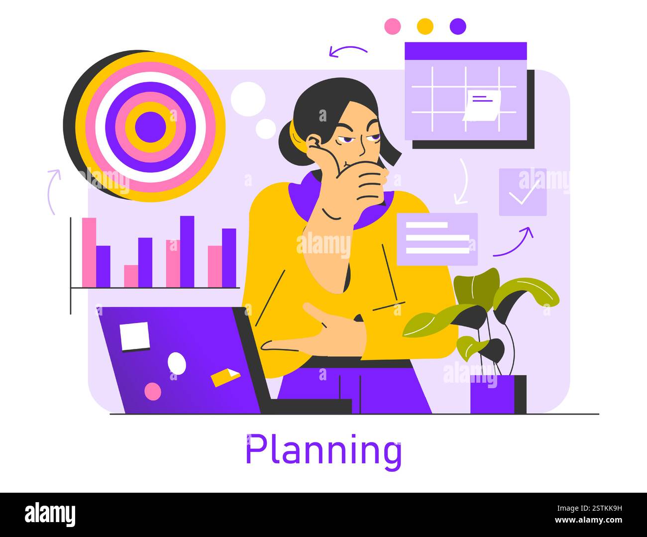 Planning concept. Individuals engaging in thoughtful strategy ...