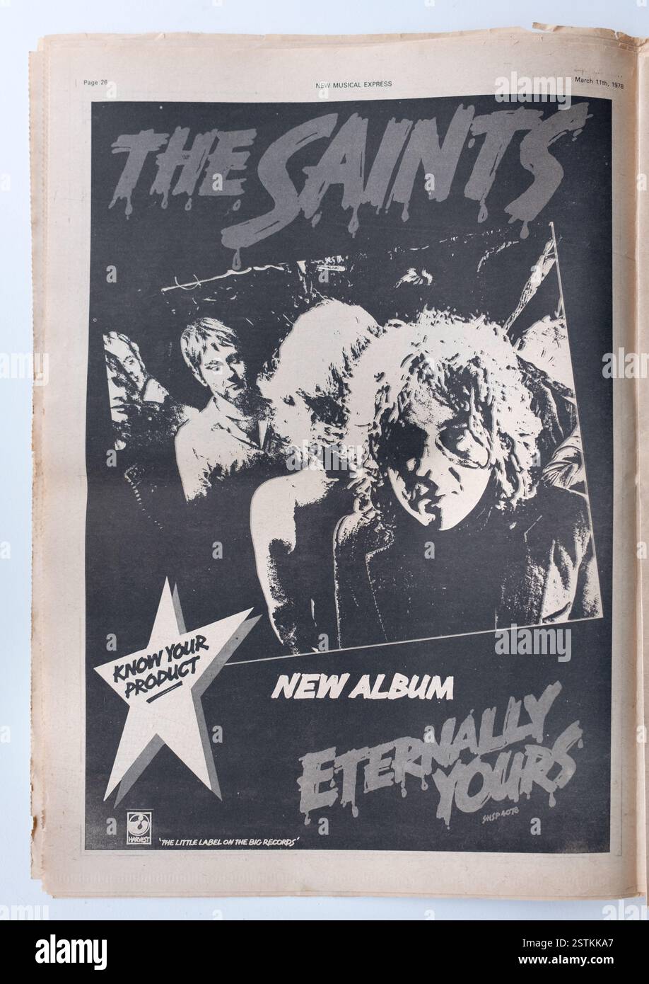Full Page Advert in a Vintage 1970s Issue of the New Musical Express NME for the Saints Album ...