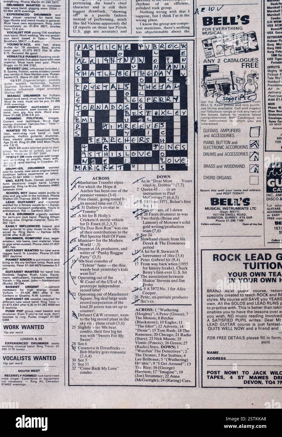 Vintage crossword puzzle paper hi-res stock photography and images - Alamy