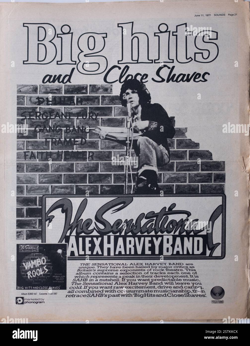 Full Page Advert in a Vintage 1970s Issue of the SOUNDS Music Paper for ...