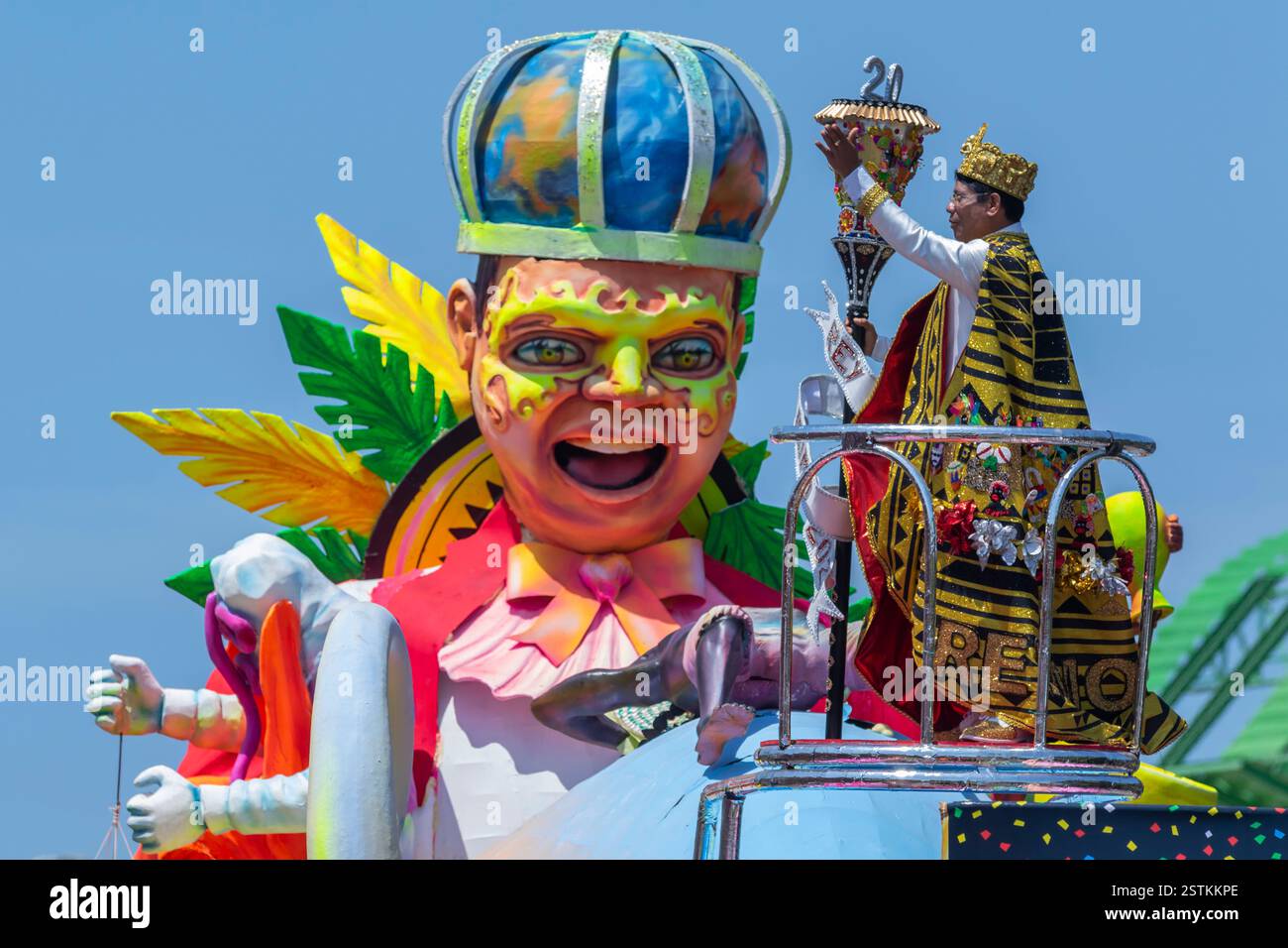 The Battle of Flowers during Barranquilla Festival, Colombia Stock ...