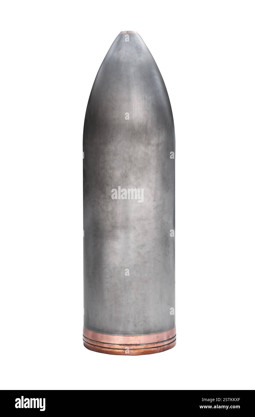 A WWI Era Artillery Shell Casing Isolated On A White Background Stock ...