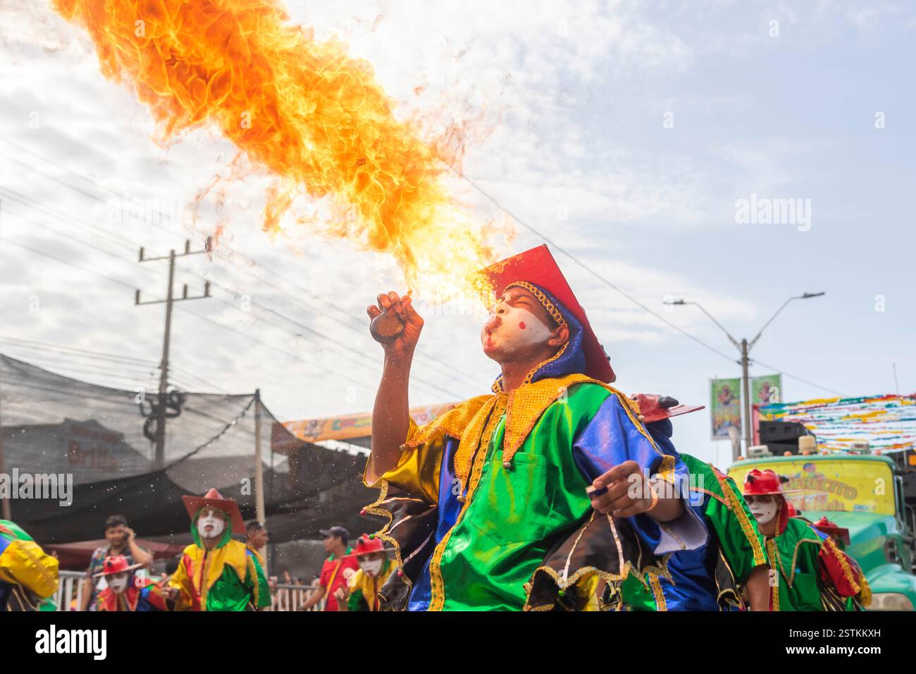 The Battle of Flowers during Barranquilla Festival, Colombia Stock ...