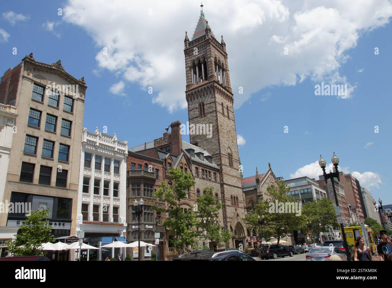 Old South Church Boston. Brick building arched windows steeple ...