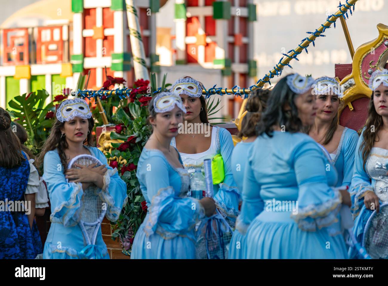 Colorful Flower Battle in Valencia, Spain: A Vibrant Celebration Stock ...
