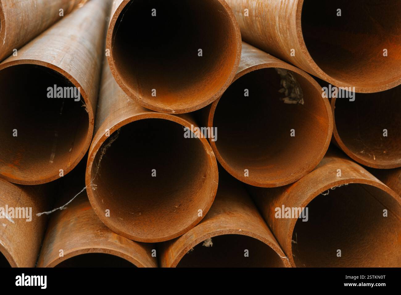 Ends of rusty pipes shot in the outdoor Stock Photo - Alamy