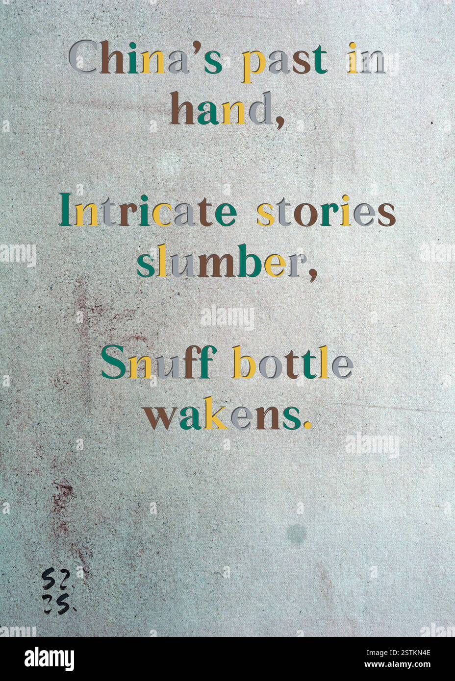 China's past in hand, Intricate stories slumber, Snuff bottle wakens ...