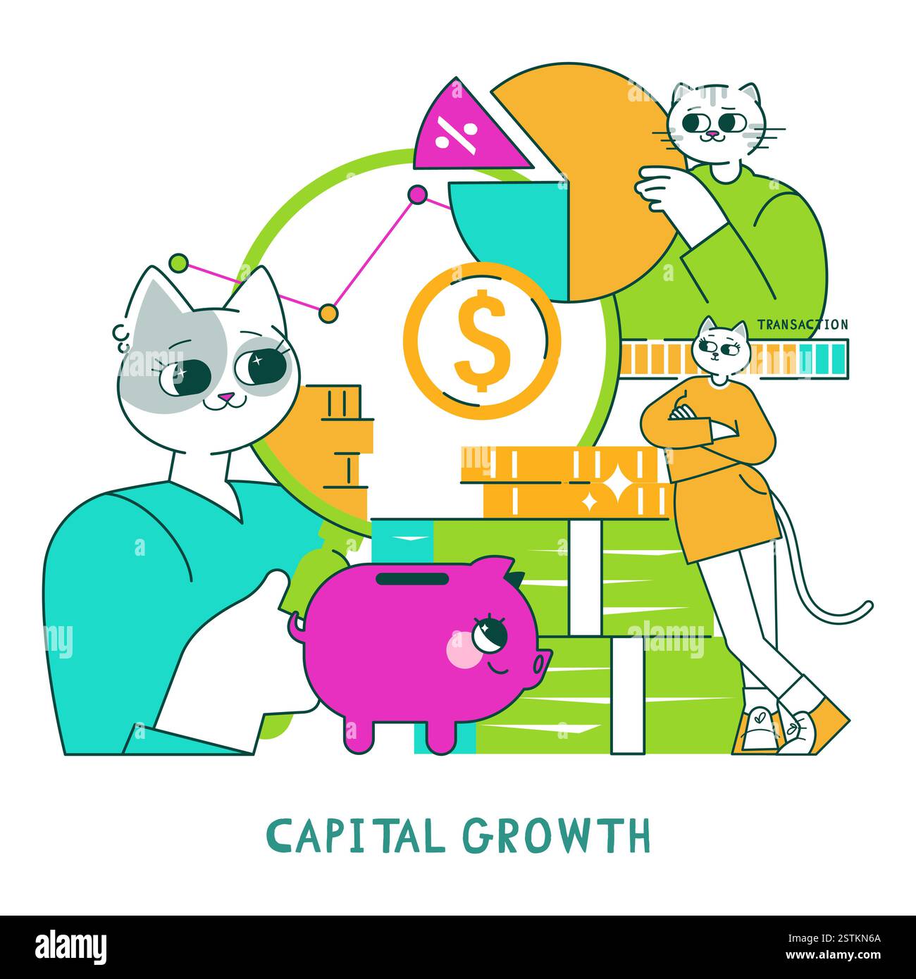 Capital growth concept illustrated through engaging visuals. Focus on ...