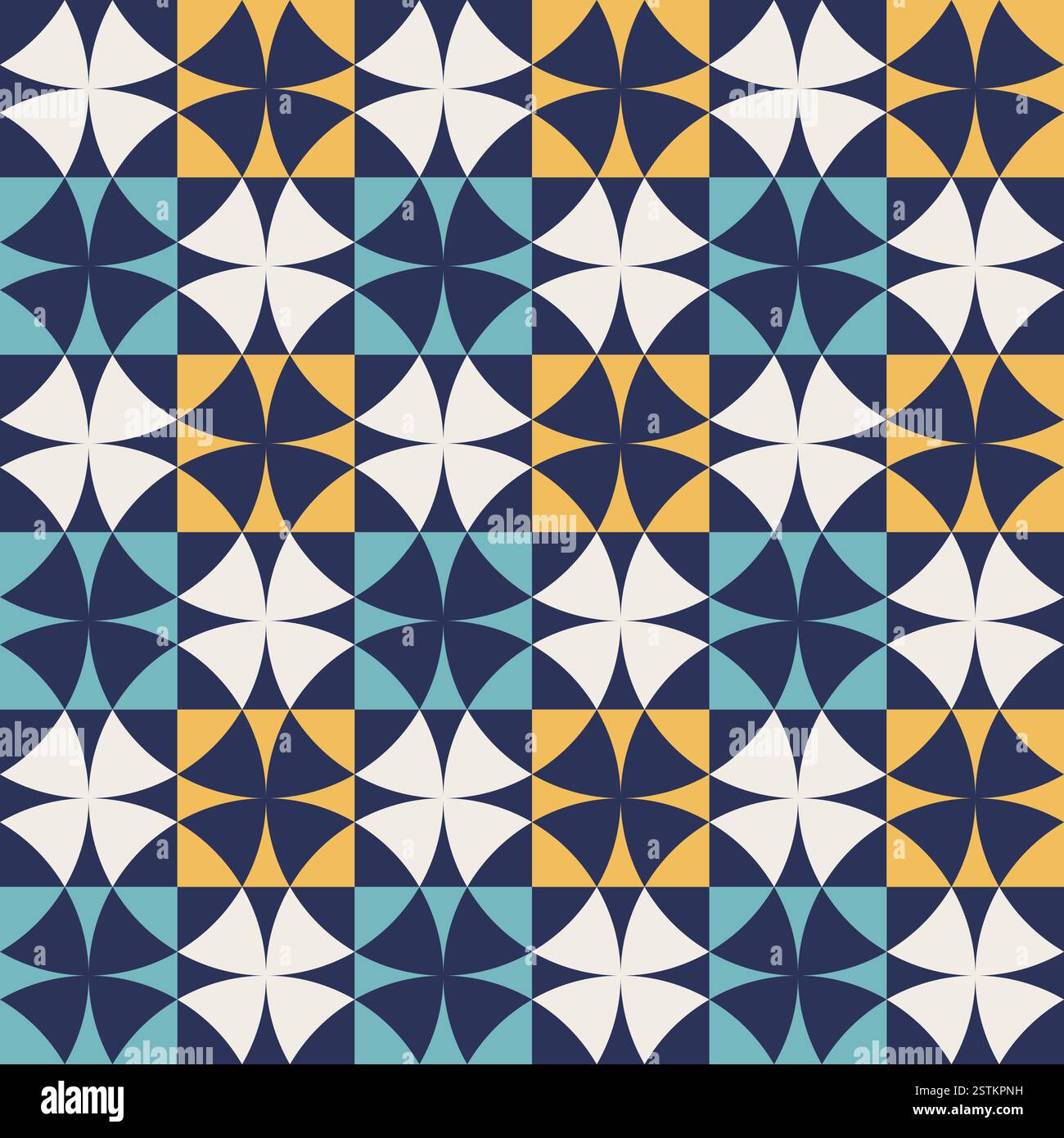 Geometric pattern with blue and yellow accents, seamless repeating ...