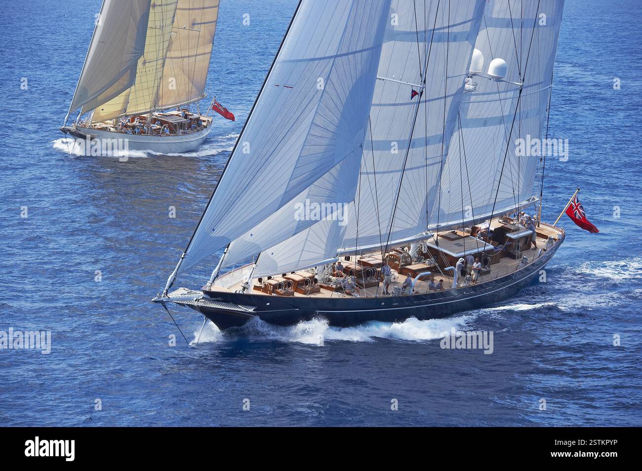 Aerial View of The Elegant Sailing Yachts, Meteor and Borkumriff ...