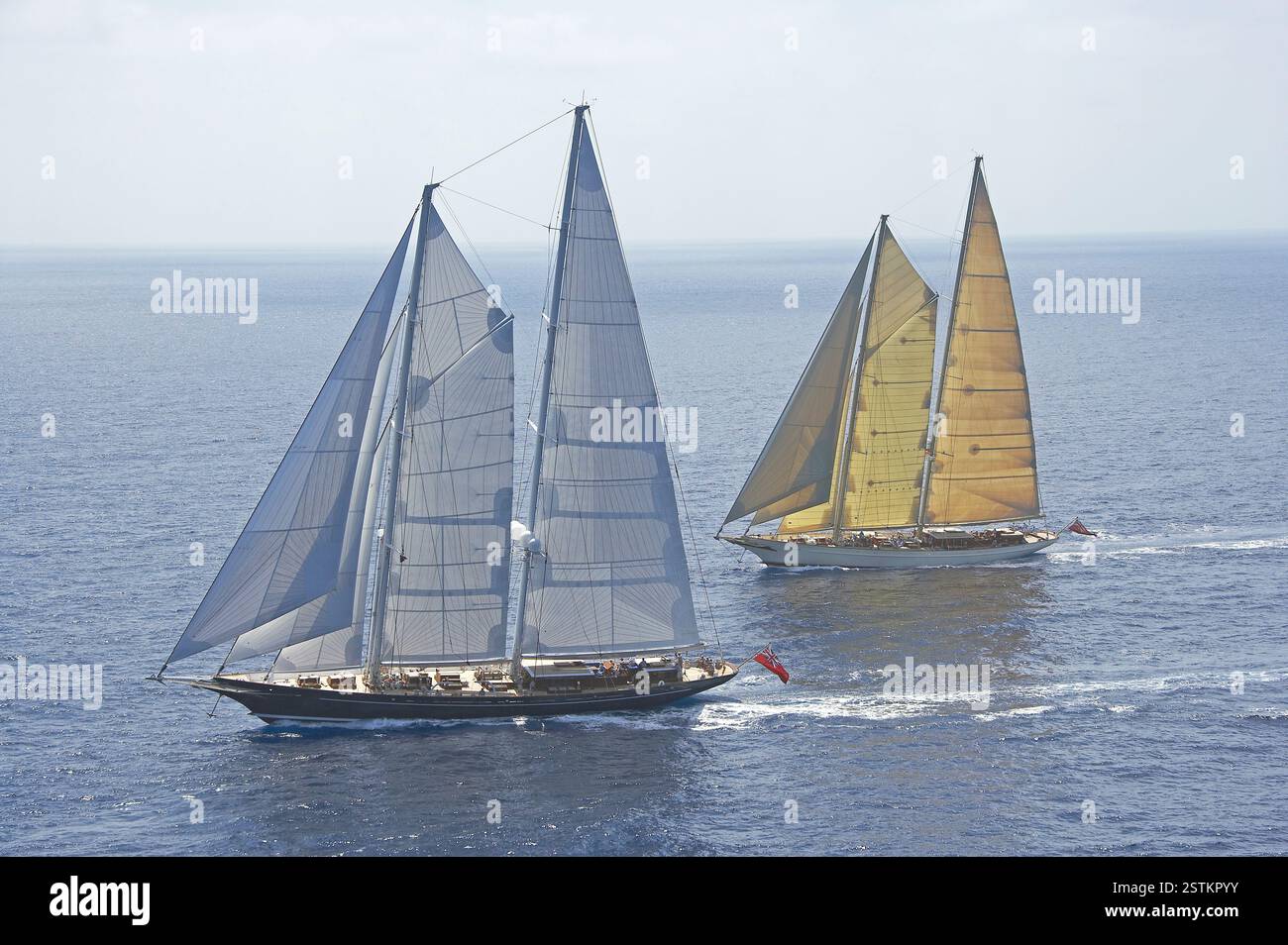 Aerial View of The Elegant Sailing Yachts, Meteor and Borkumriff ...